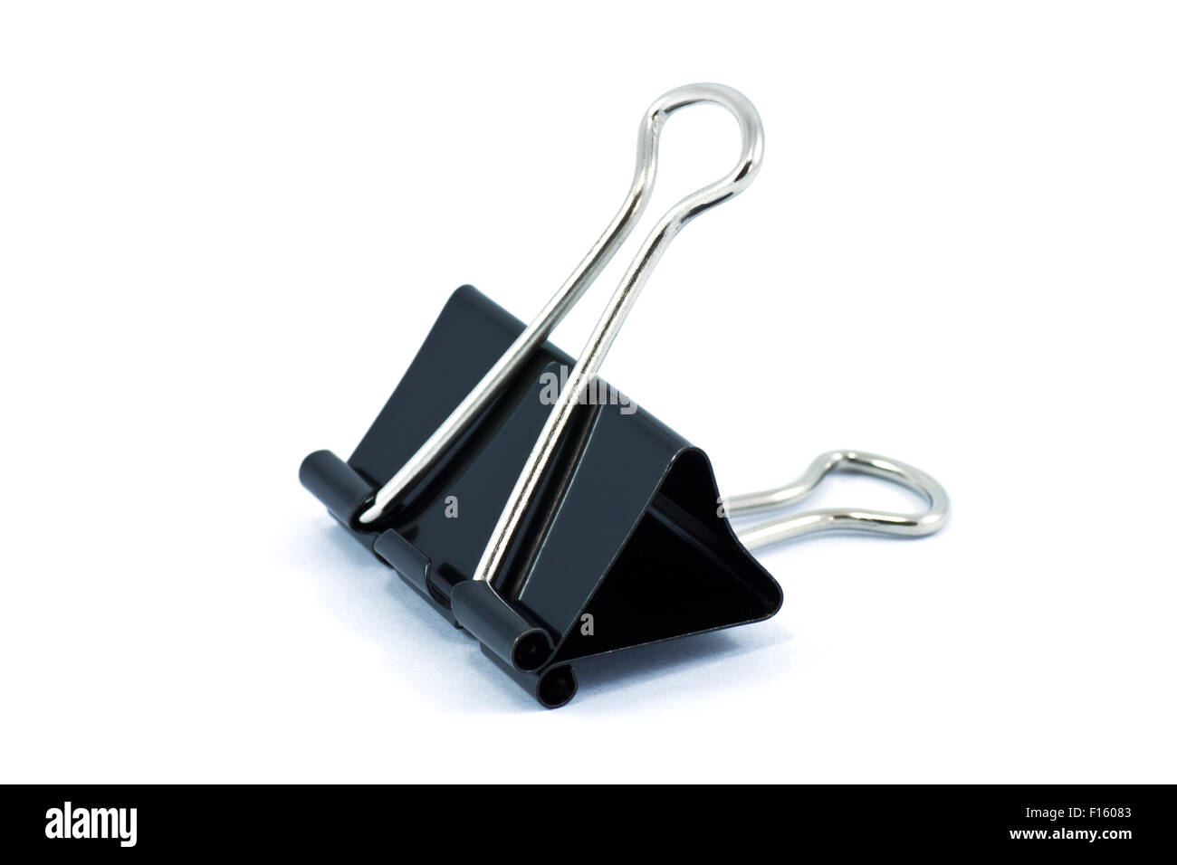 black paper clips isolated on white background Stock Photo - Alamy