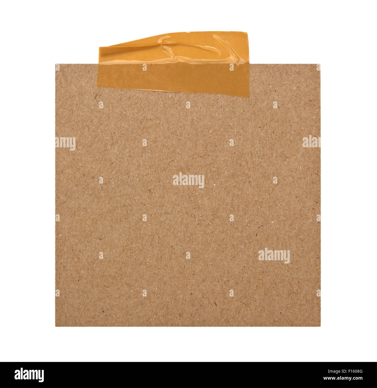 close up of a brown note paper on white background Stock Photo - Alamy