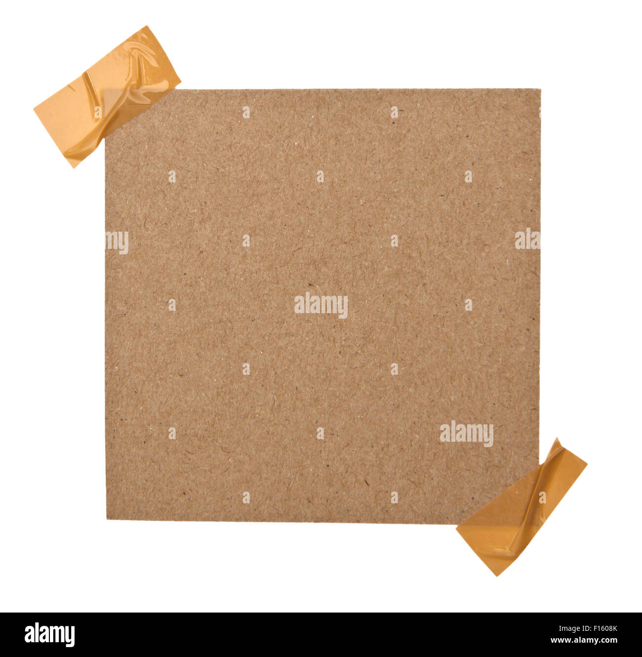close up of a brown note paper on white background Stock Photo - Alamy