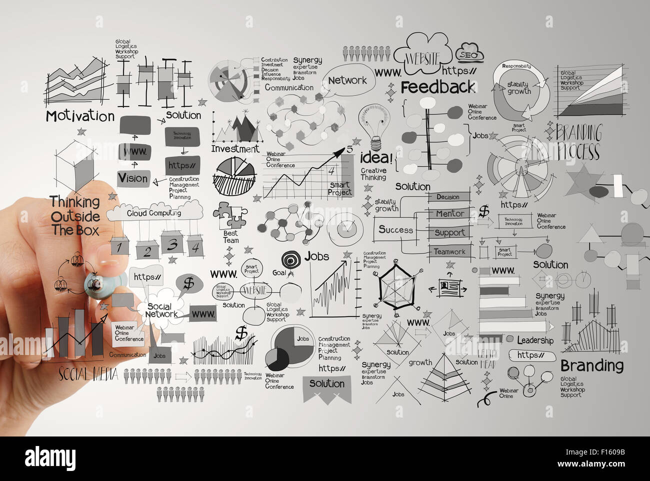 close up of hand drawing business strategy as concept Stock Photo - Alamy