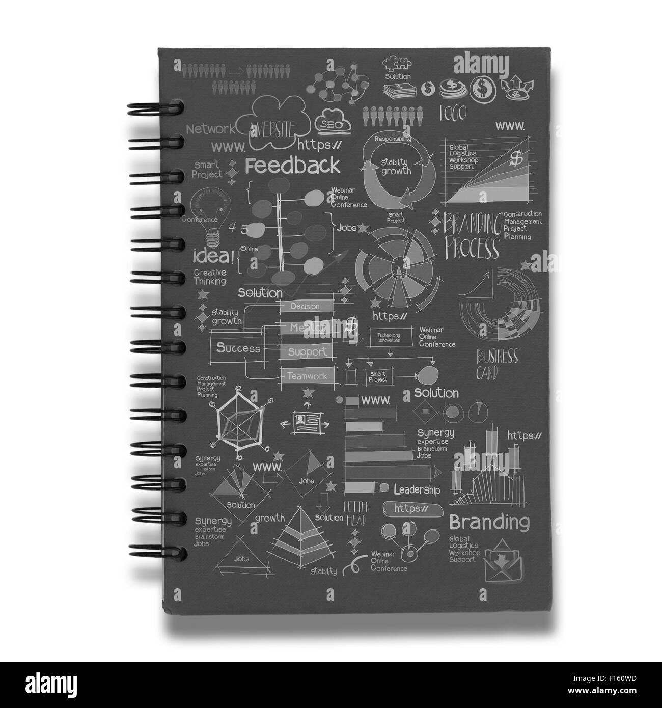 hand drawn book of success business and strategy as concept Stock Photo ...
