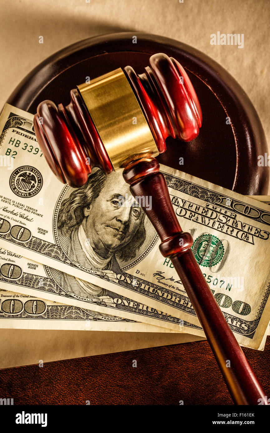 Pile money gavel hi-res stock photography and images - Alamy