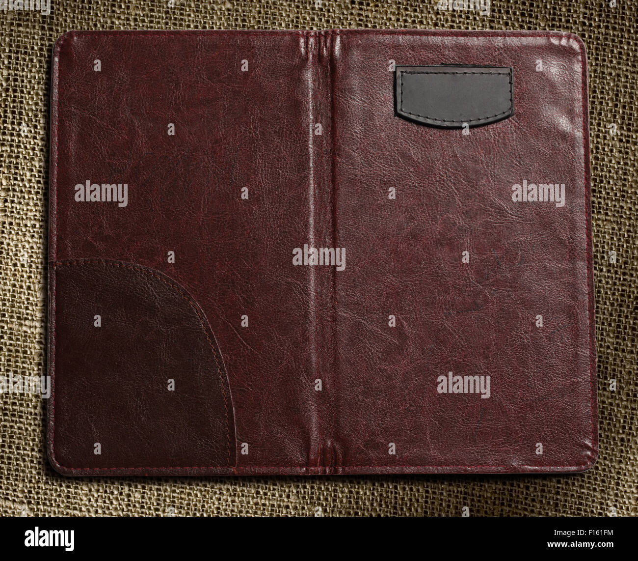 Opened check folder on the sack background Stock Photo - Alamy