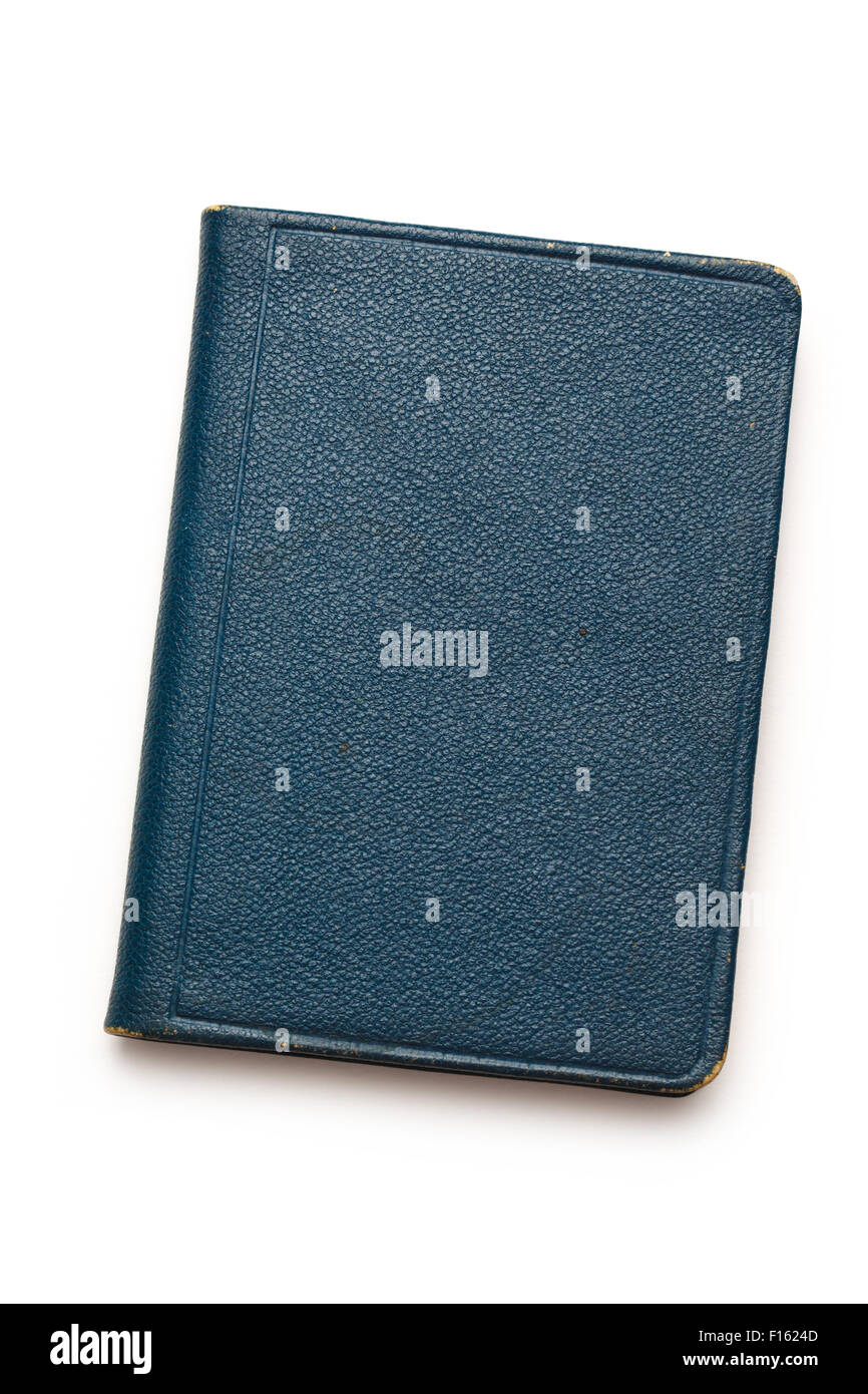 Dark blank blue notebook closed in closeup Stock Photo - Alamy