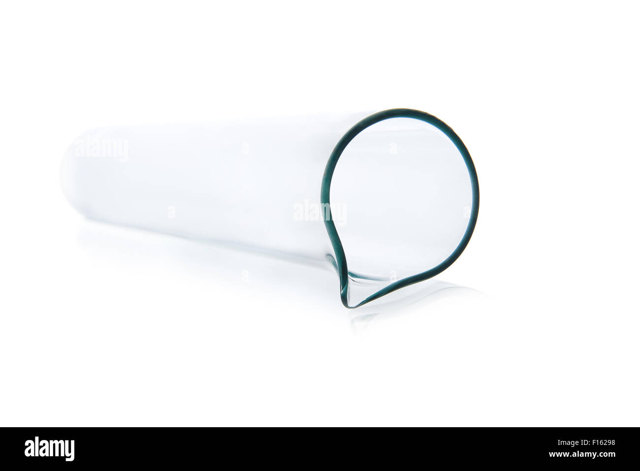 one test tube on white background, isolated, closeup, horizontal photo ...