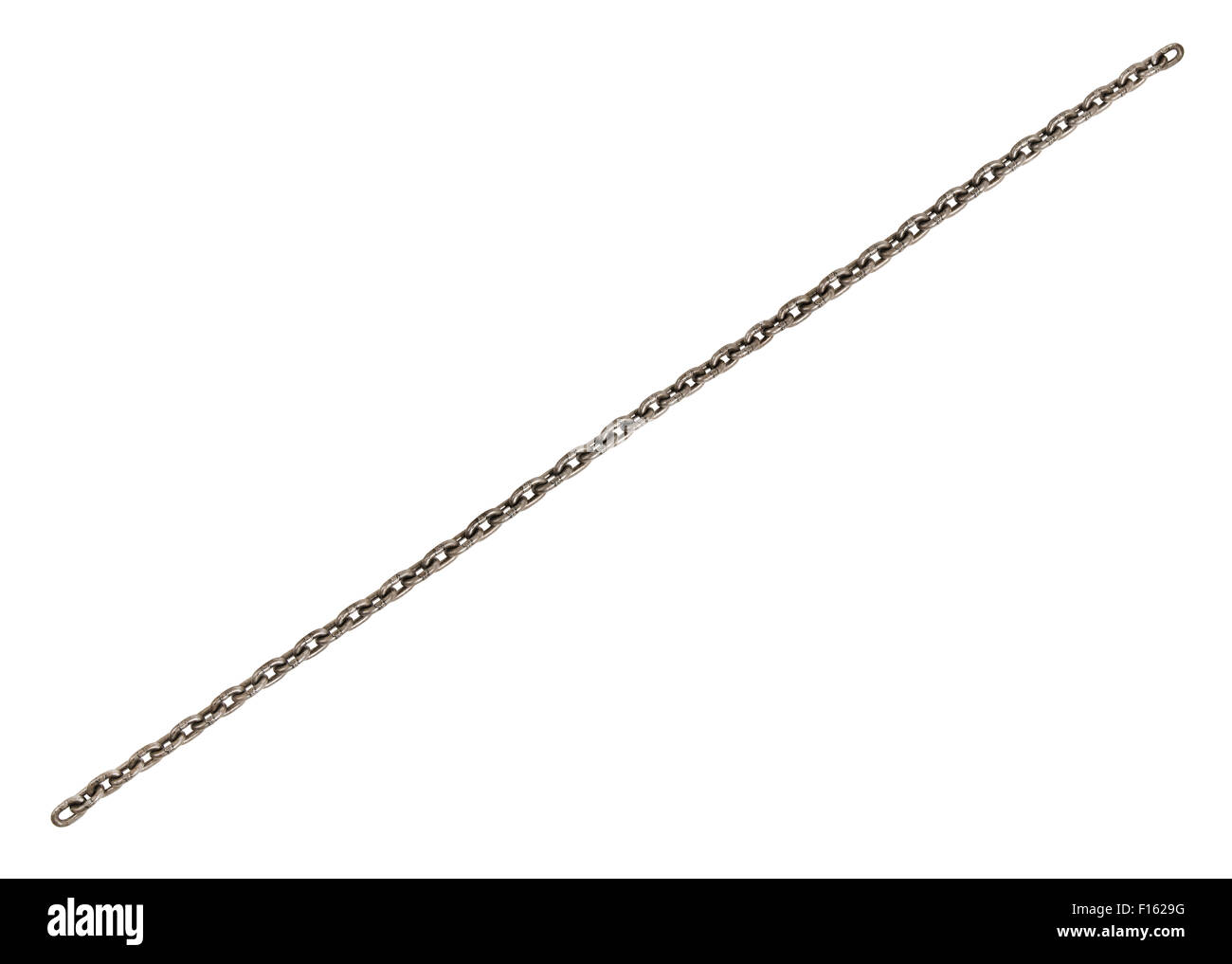 long steel-wire chain, on white background; isolated Stock Photo - Alamy