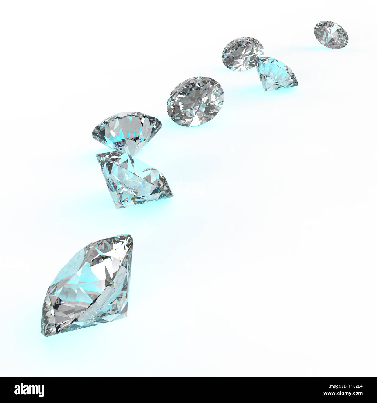 Diamonds isolated on white 3d model composition concept Stock Photo - Alamy