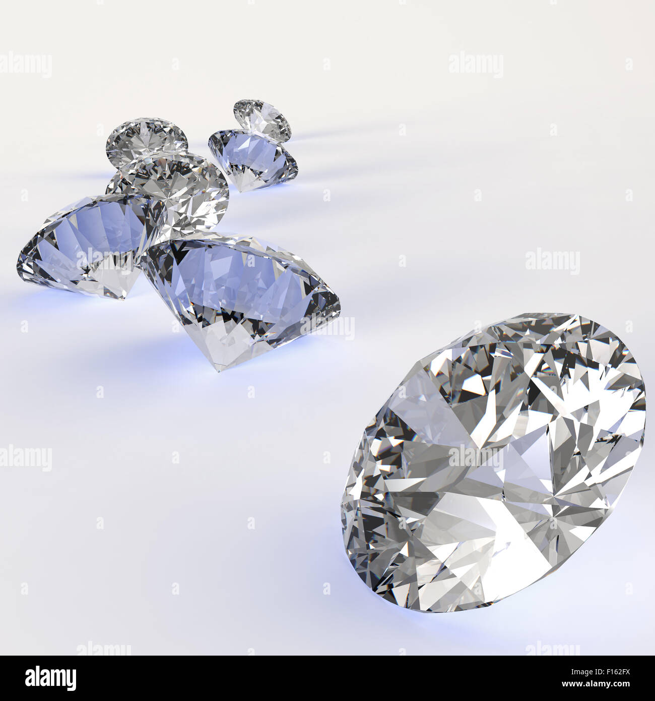 Diamonds isolated on white 3d model Stock Photo - Alamy