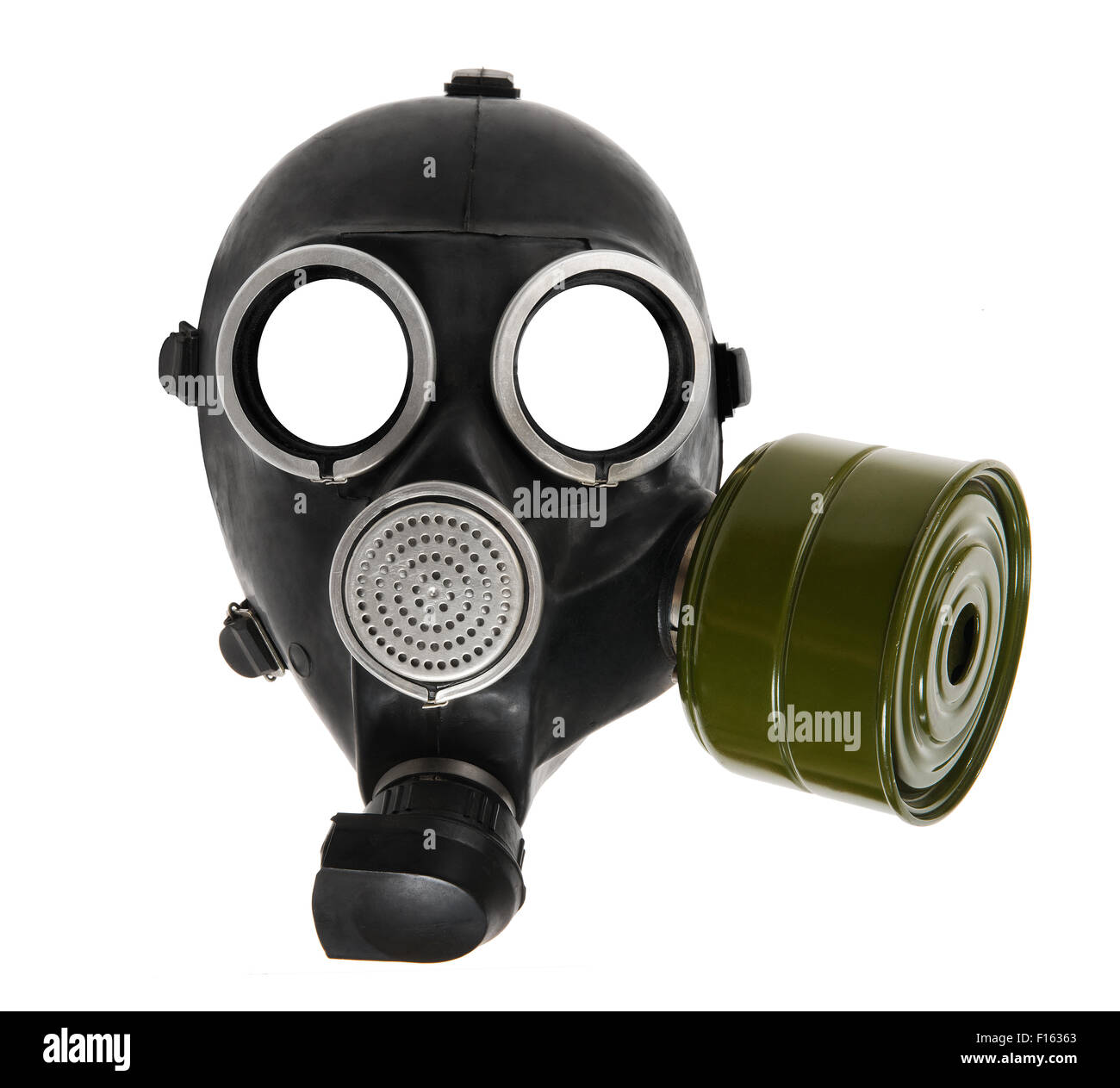 the black gas-mask close up, on white background; isolated Stock Photo ...