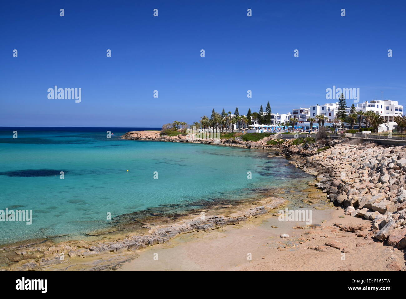 The sights of Fig Tree Bay, Protaras, Cyprus Stock Photo - Alamy