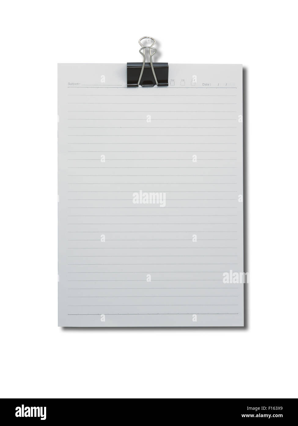 Binder clip and stack of paper Stock Photo - Alamy