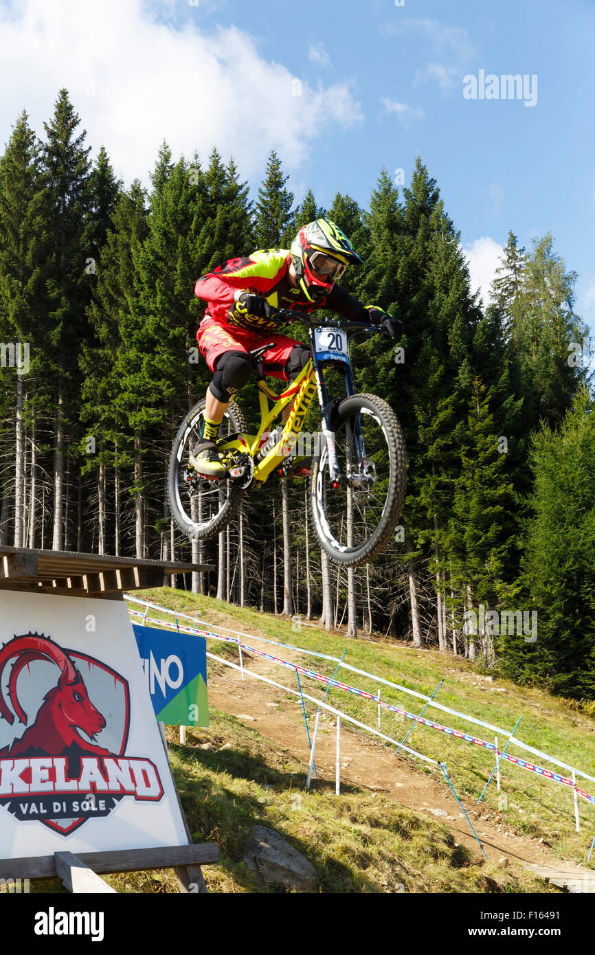 Val Di Sole, Italy - 22 August 2015: Devinci Global Racing Team rider ...