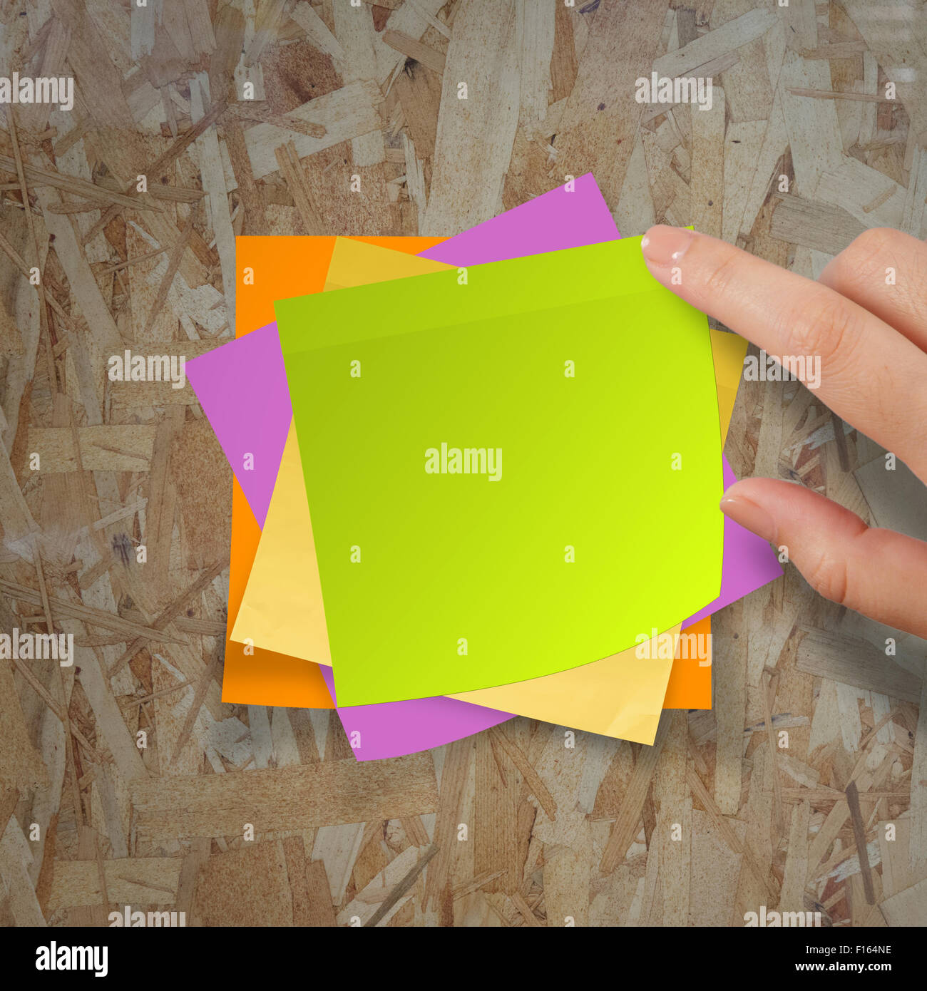 sticky notes on recycle wood desk top as concept Stock Photo - Alamy