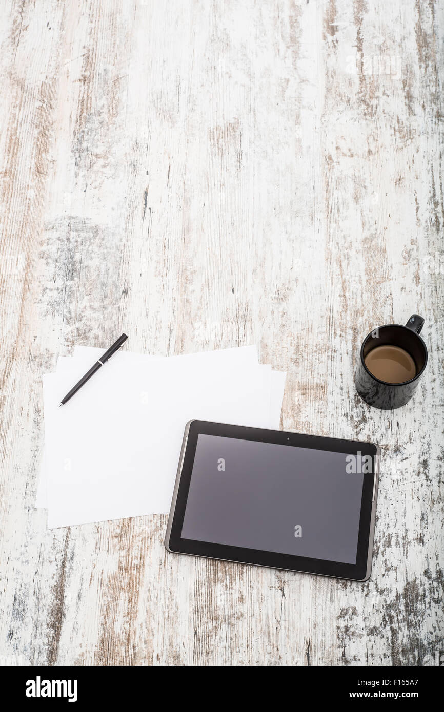 Taking notes at the table with coffee and smartphones Stock Photo - Alamy