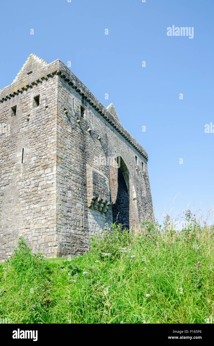 Historic Scotland's Hermitage Castle, from the moat at Liddesdale, nr ...