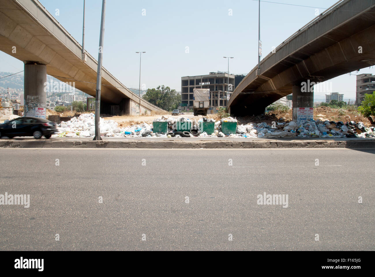 trash pile up in the street of Beirut Lebanon Stock Photo - Alamy