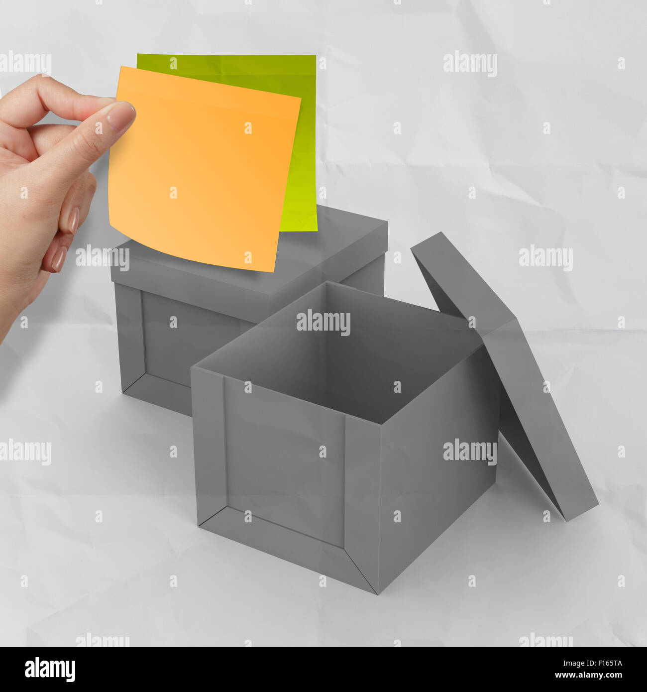 blank sticky notes on crumpled sticky note paper as concept Stock Photo ...
