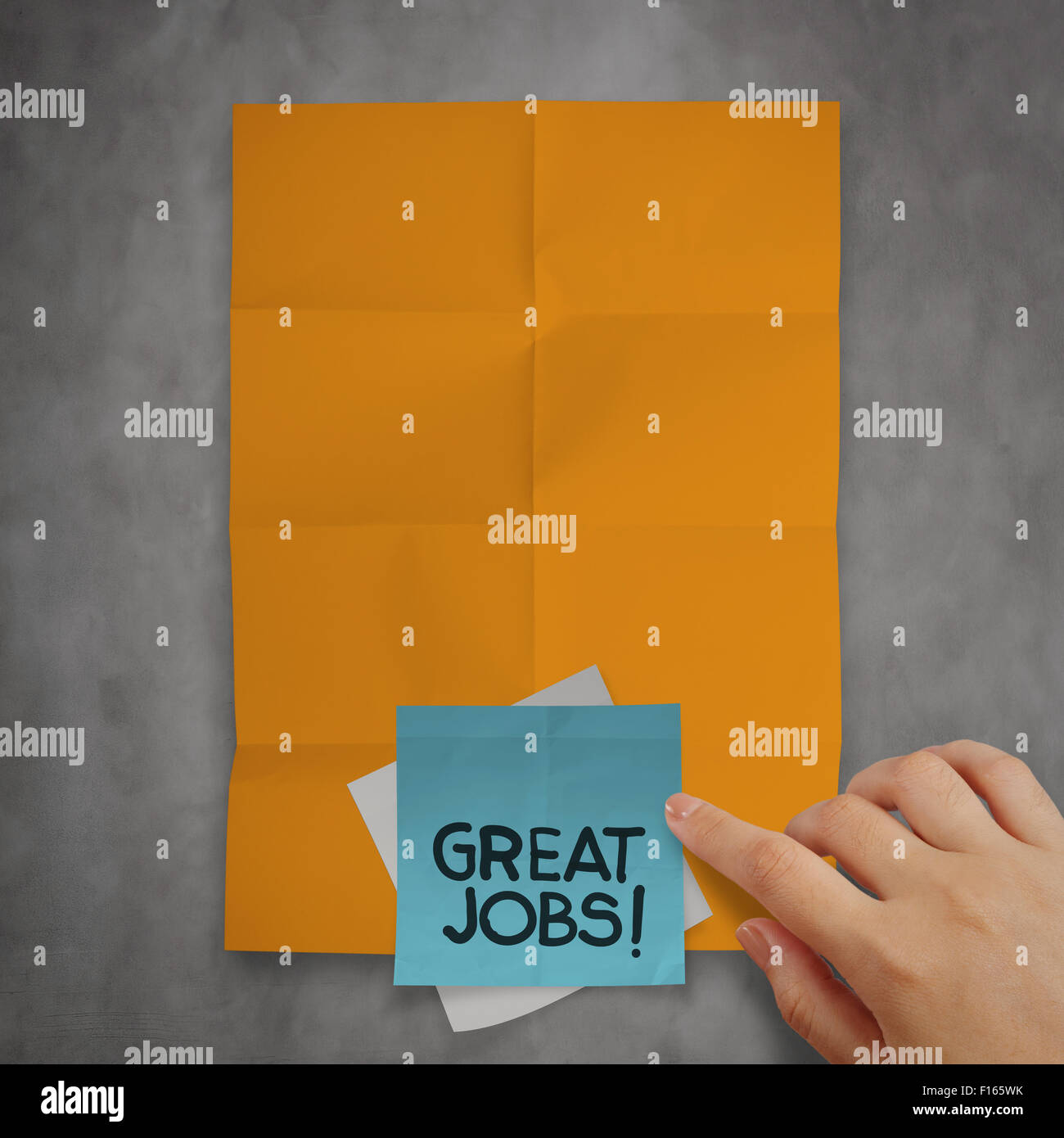 great job sticky notes on recycle crumpled paper background as concept ...