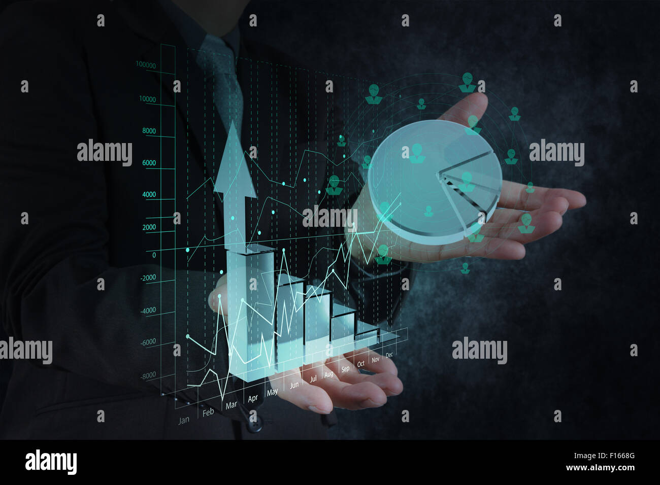 businessman hand working with new modern computer and business strategy ...