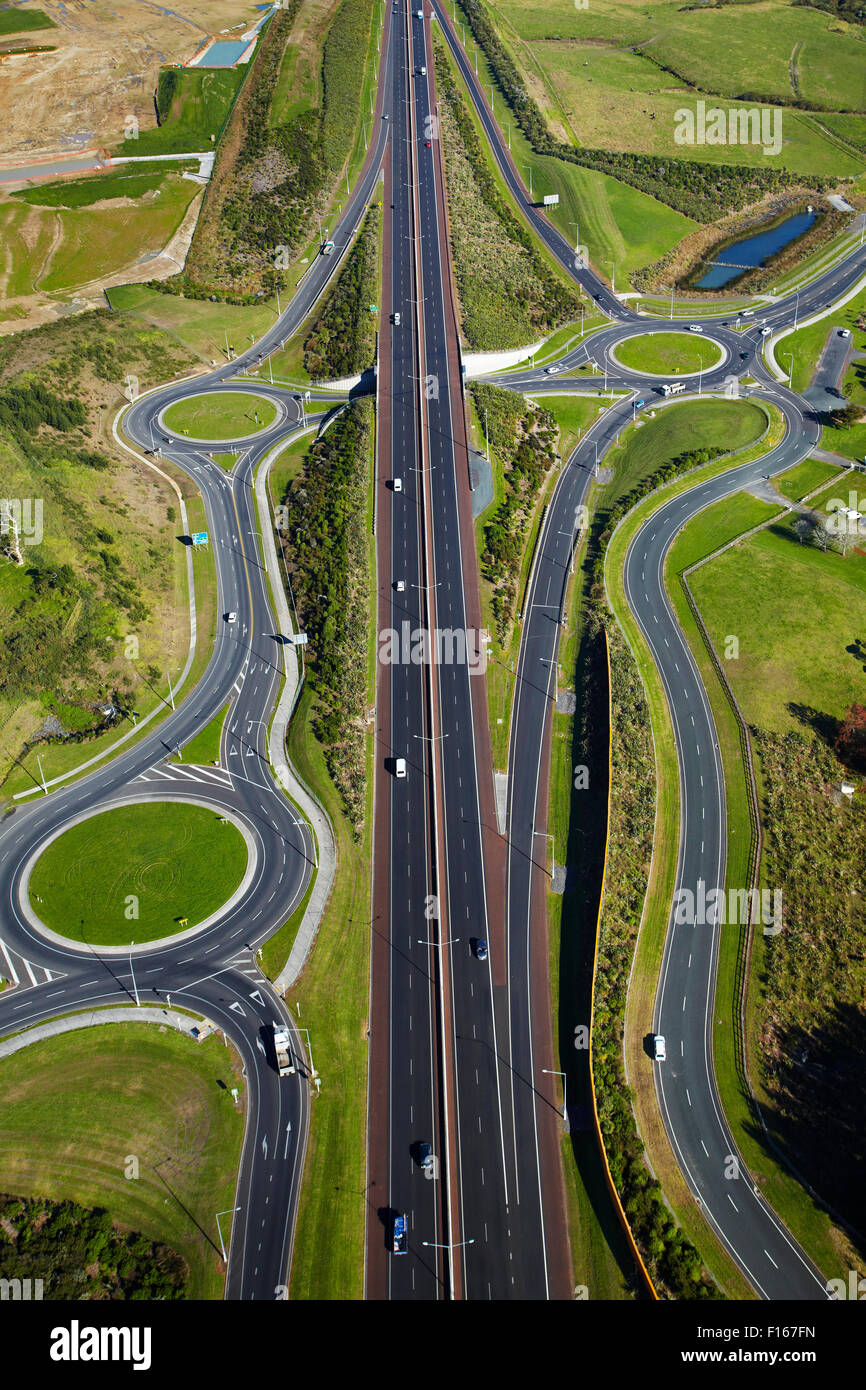 Roundabouts and Upper Harbour Motorway, Hobsonville, Auckland, North ...