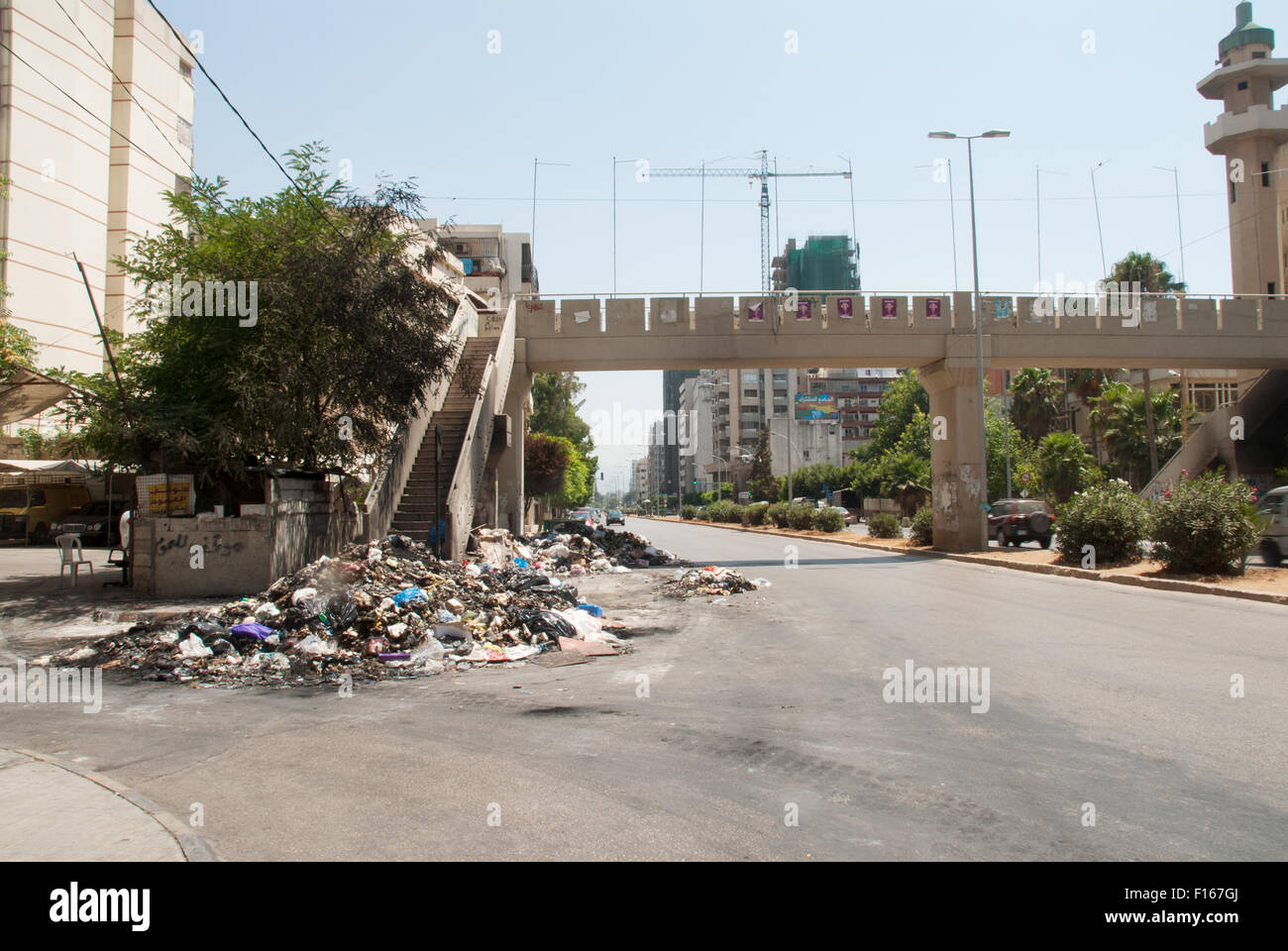 trash pile up in the street of Beirut Lebanon Stock Photo - Alamy