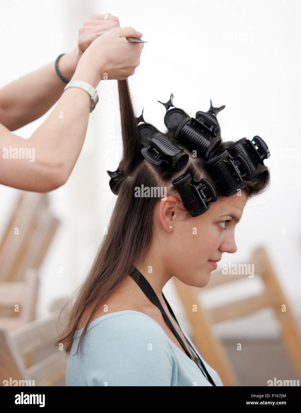 A model is coiffed Stock Photo - Alamy