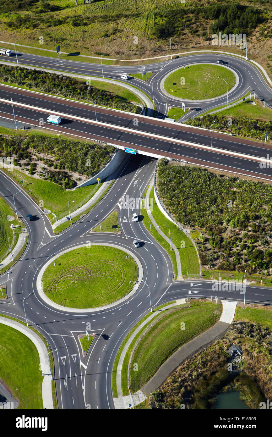 Roundabouts and Upper Harbour Motorway, Hobsonville, Auckland, North ...