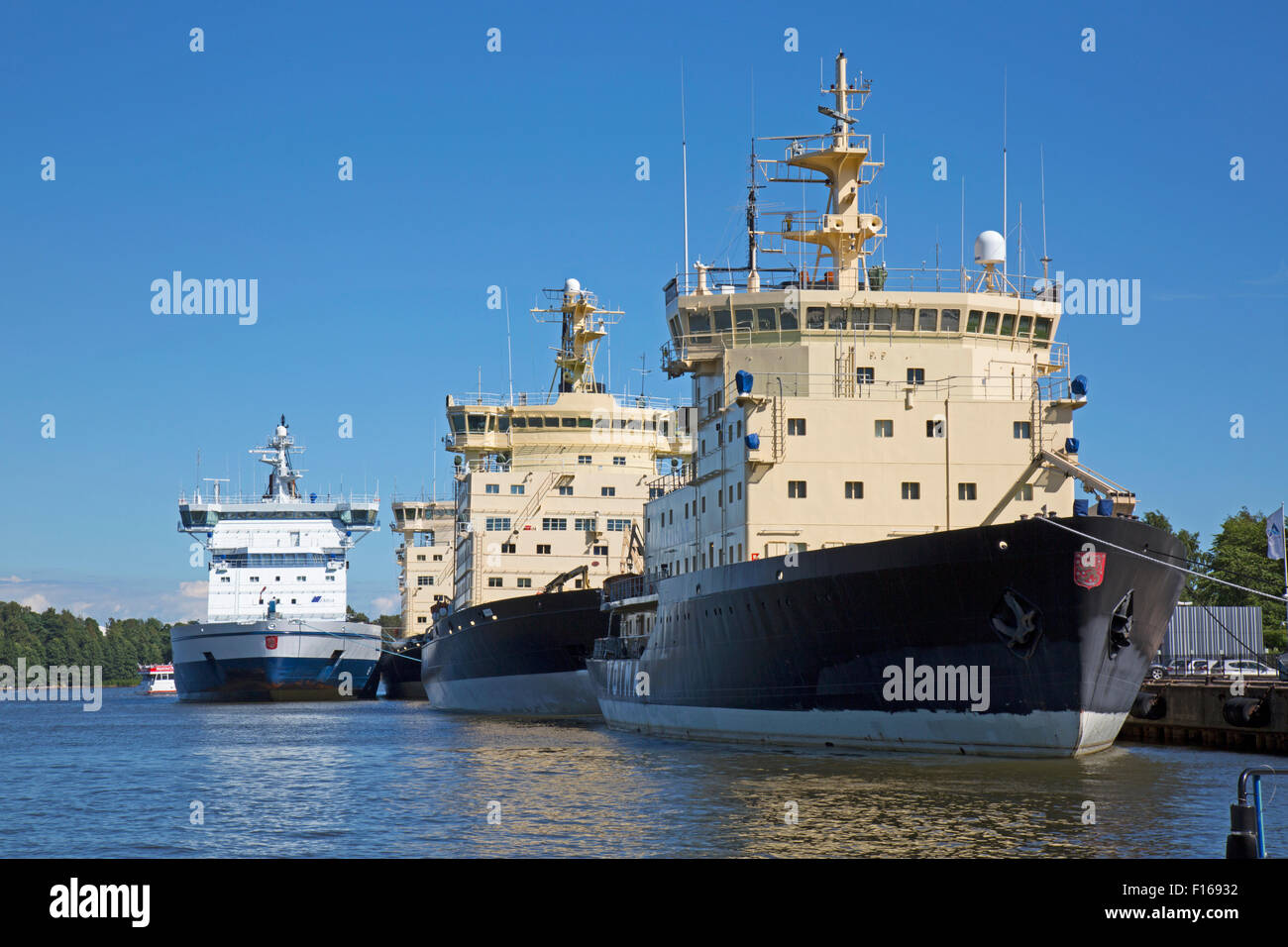 Ice breakers, including the 'Voima' in Helsinki, Finland Stock Photo ...