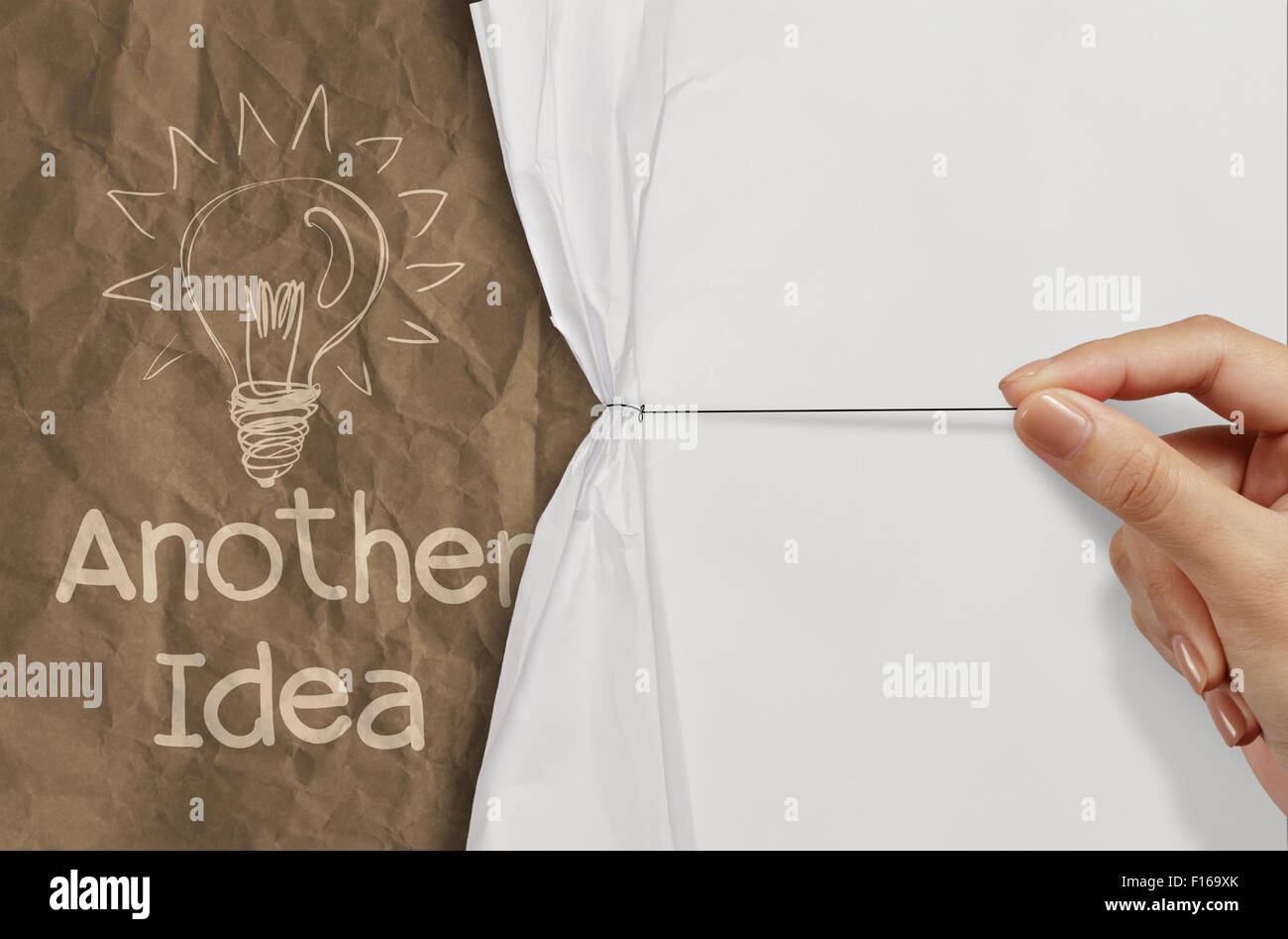 another idea light bulb with recycle envelope background as creative ...