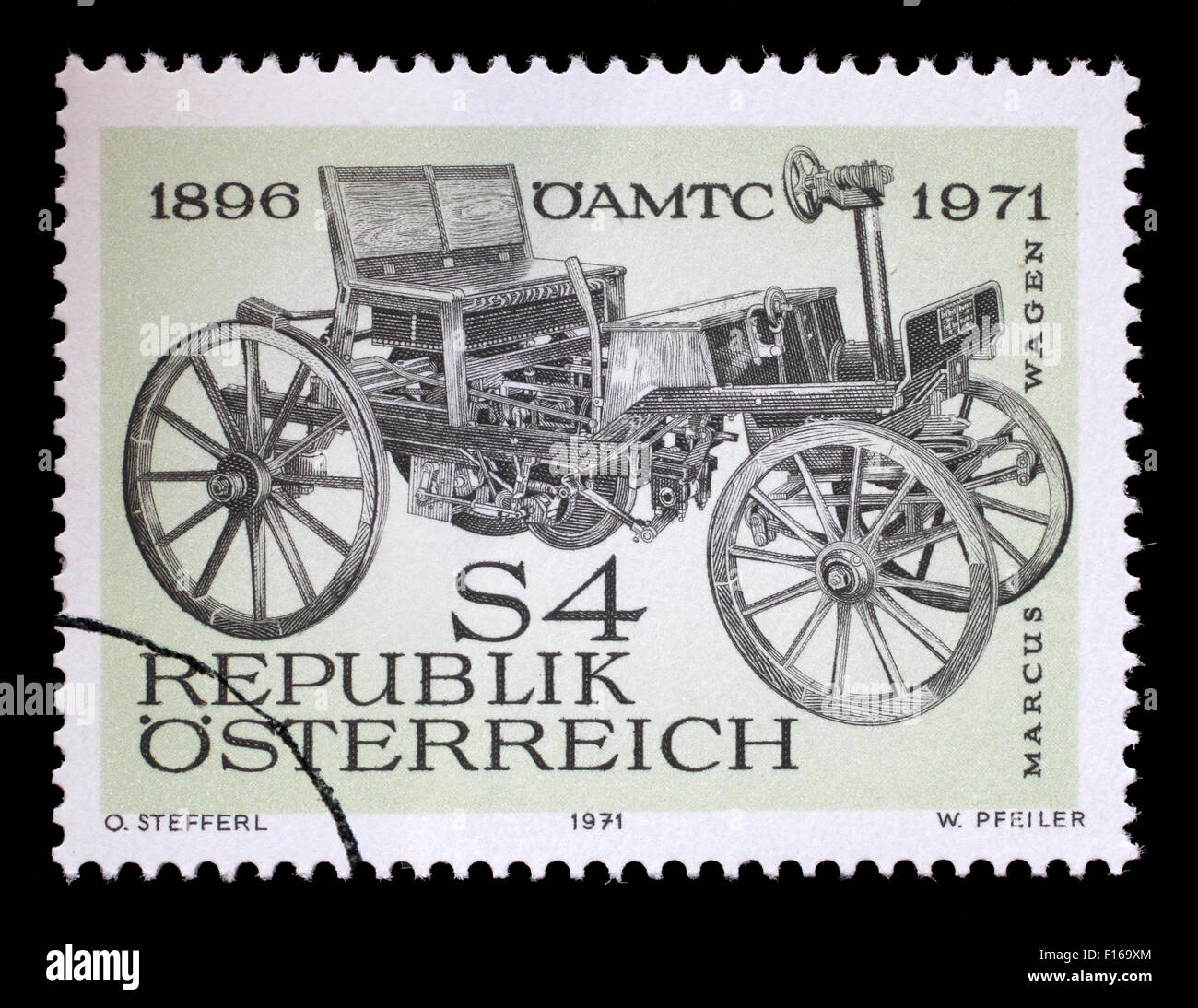 Stamp printed by Austria, shows Marcus Car, circa 1971 Stock Photo - Alamy