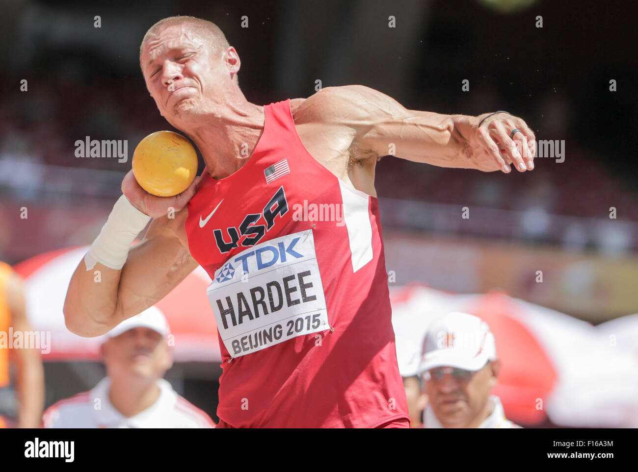Beijing, China. 28th Aug, 2015. Trey Hardee of the US competes in the ...
