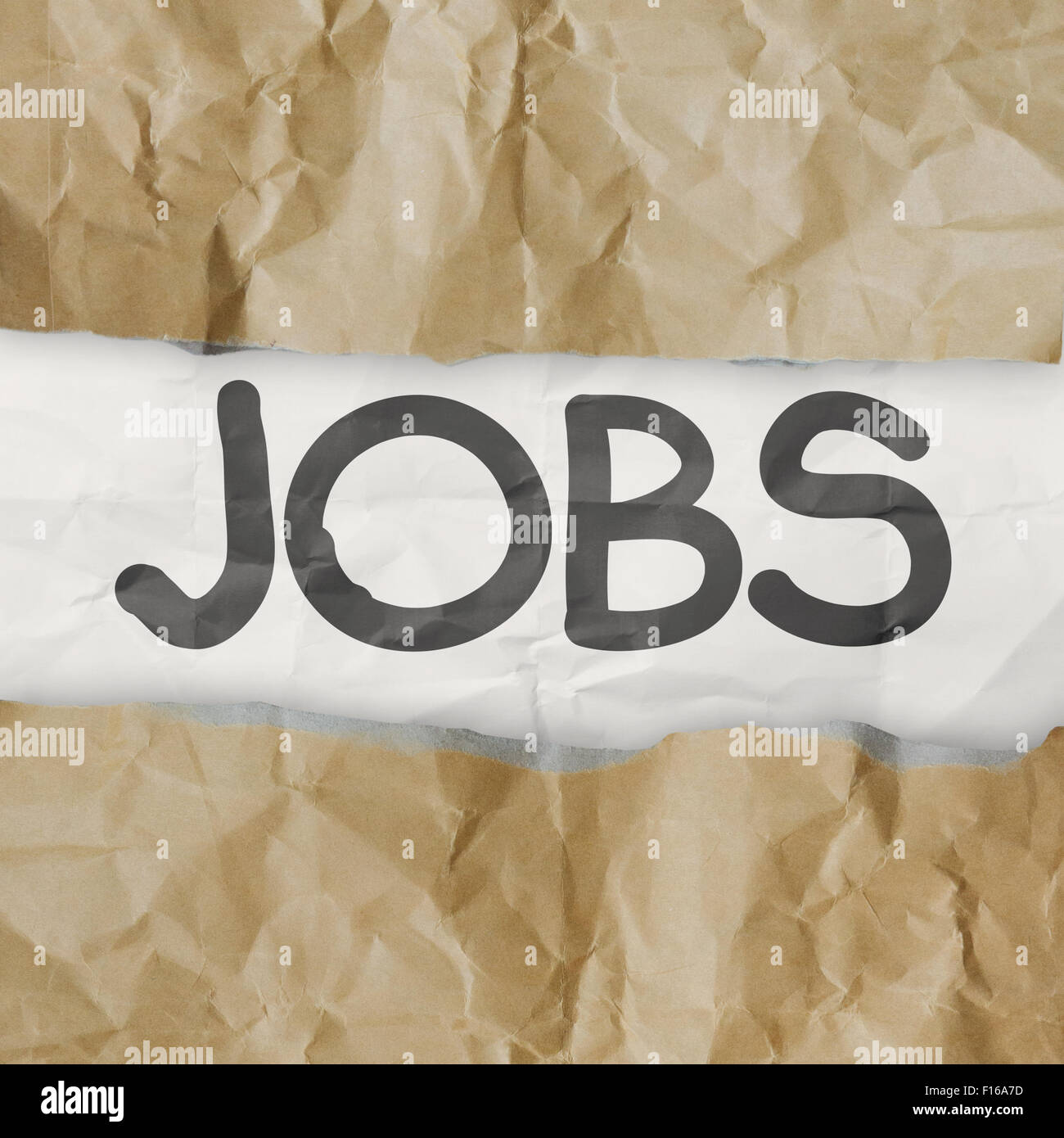 hand draws jobs words on crumpled paper as concept Stock Photo - Alamy