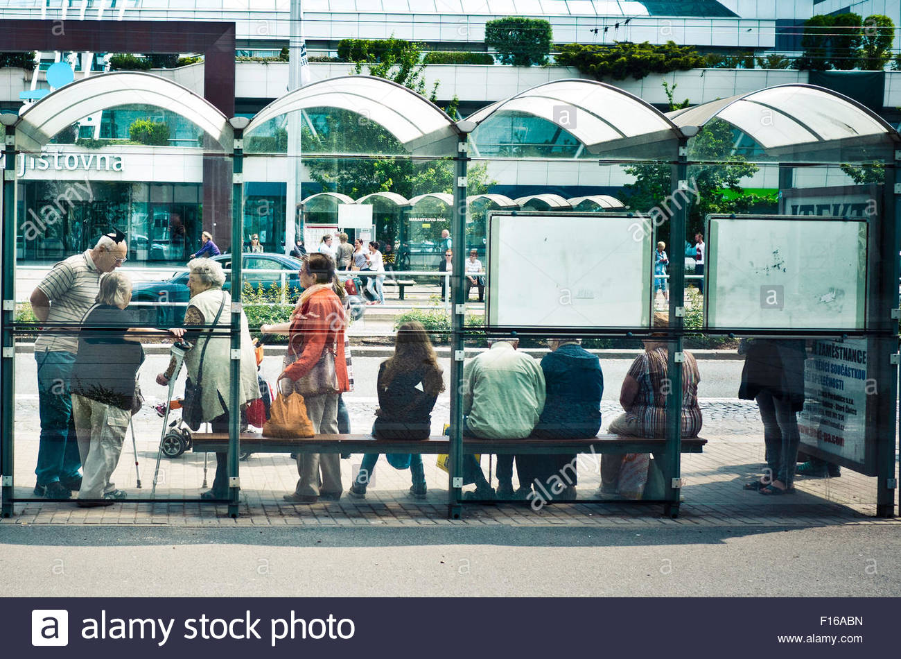 Passengers Waiting At Bus Stop High Resolution Stock Photography and ...