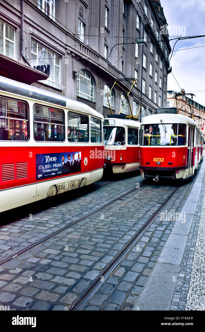 Prague streetcar hi-res stock photography and images - Alamy