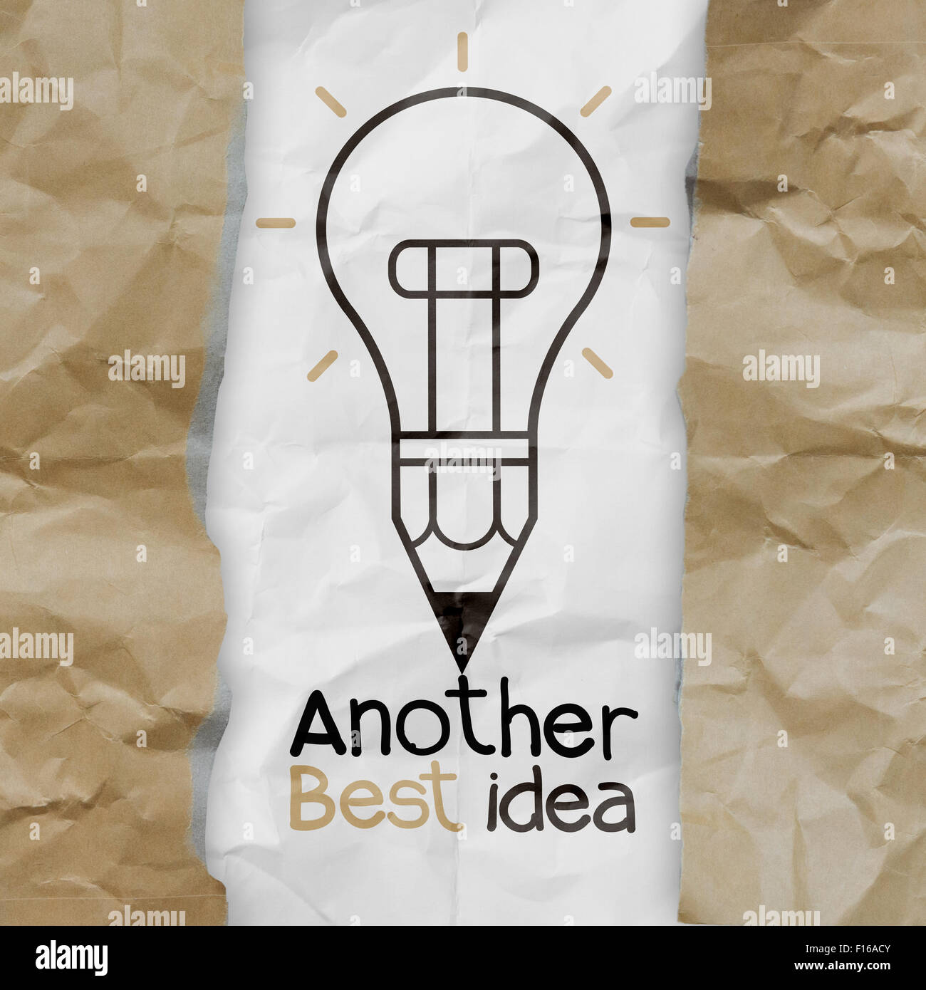 hand drawn another idea light bulb with recycle envelope background as ...