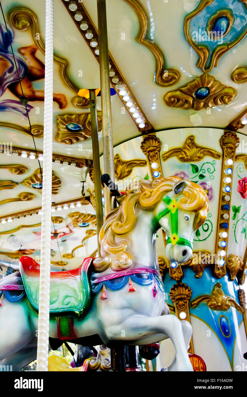 carousel in an amusement park Stock Photo - Alamy