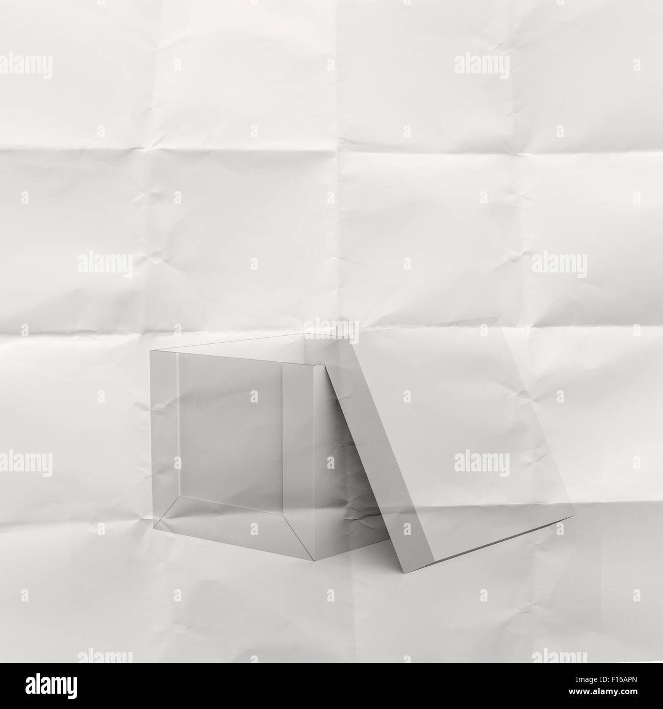 thinking outside the box on crumpled paper as concept Stock Photo - Alamy