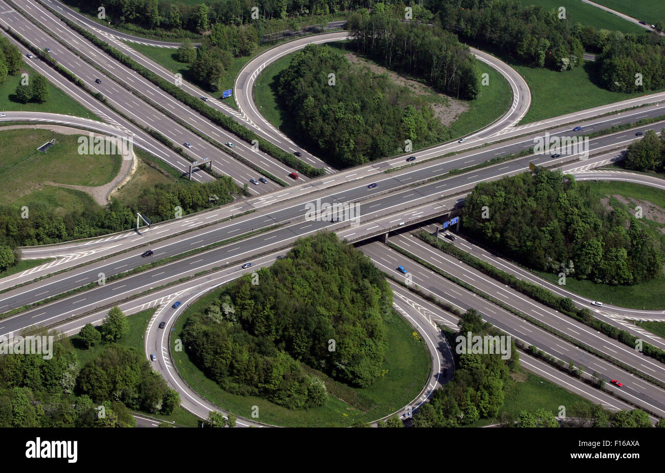 Motorway exit slip roads hi-res stock photography and images - Alamy