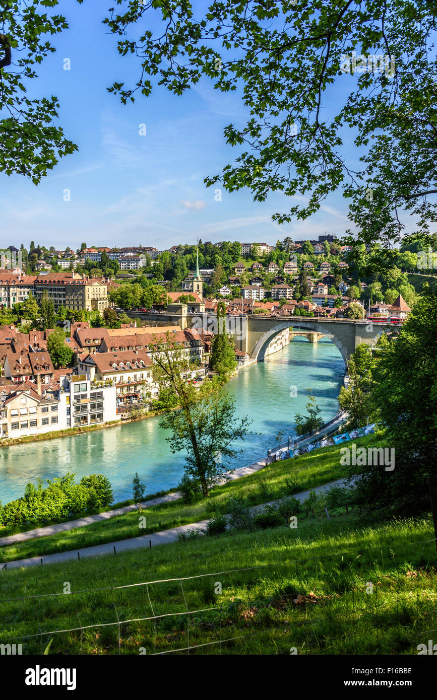 Views of Bern the capital of Switzerland from the far side of the river ...