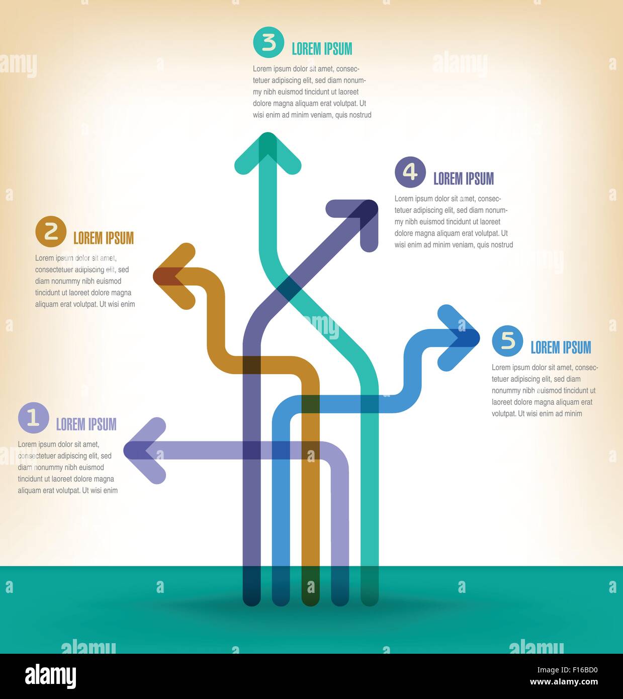 Colorful 5 part infographic for Print or Web Stock Vector Image & Art ...