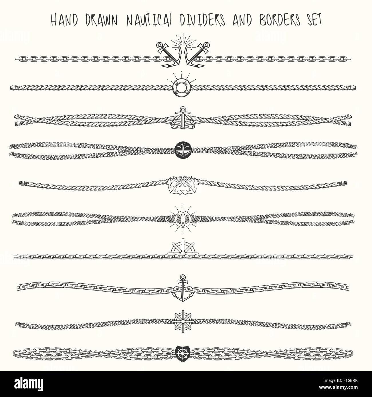 Vintage nautical elements maritime Stock Vector Images - Alamy