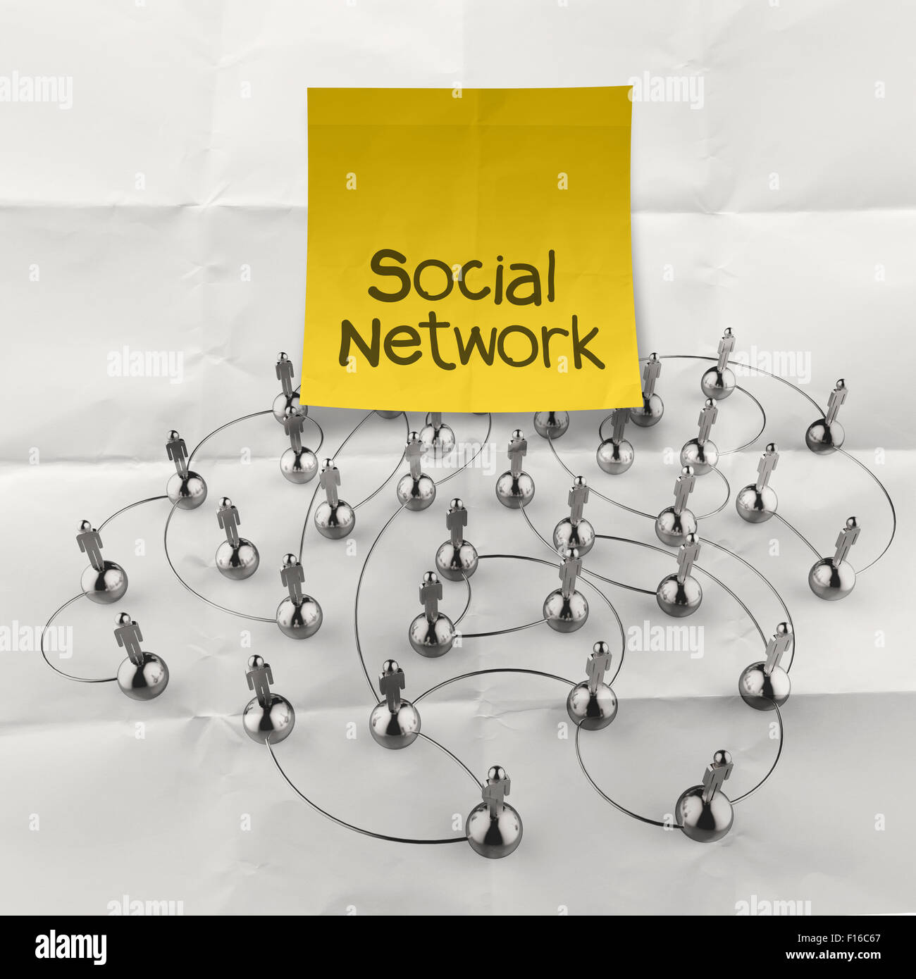 hand holding sticky note social network 3d stainless human social ...