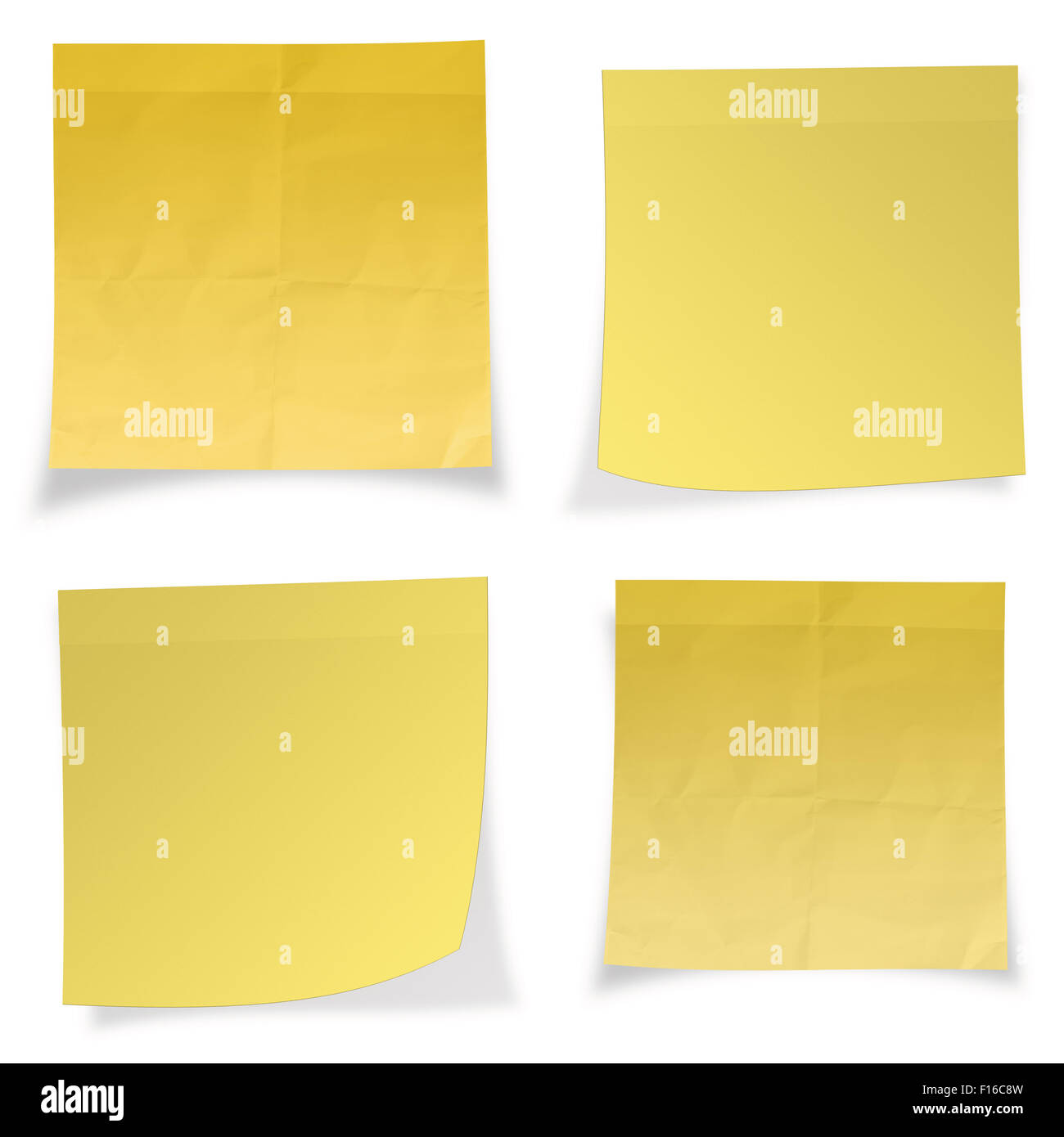 Yellow sticky note isolated on white background Stock Photo - Alamy