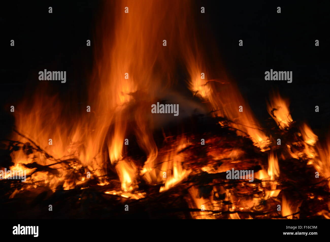 Fire in the Night Stock Photo - Alamy