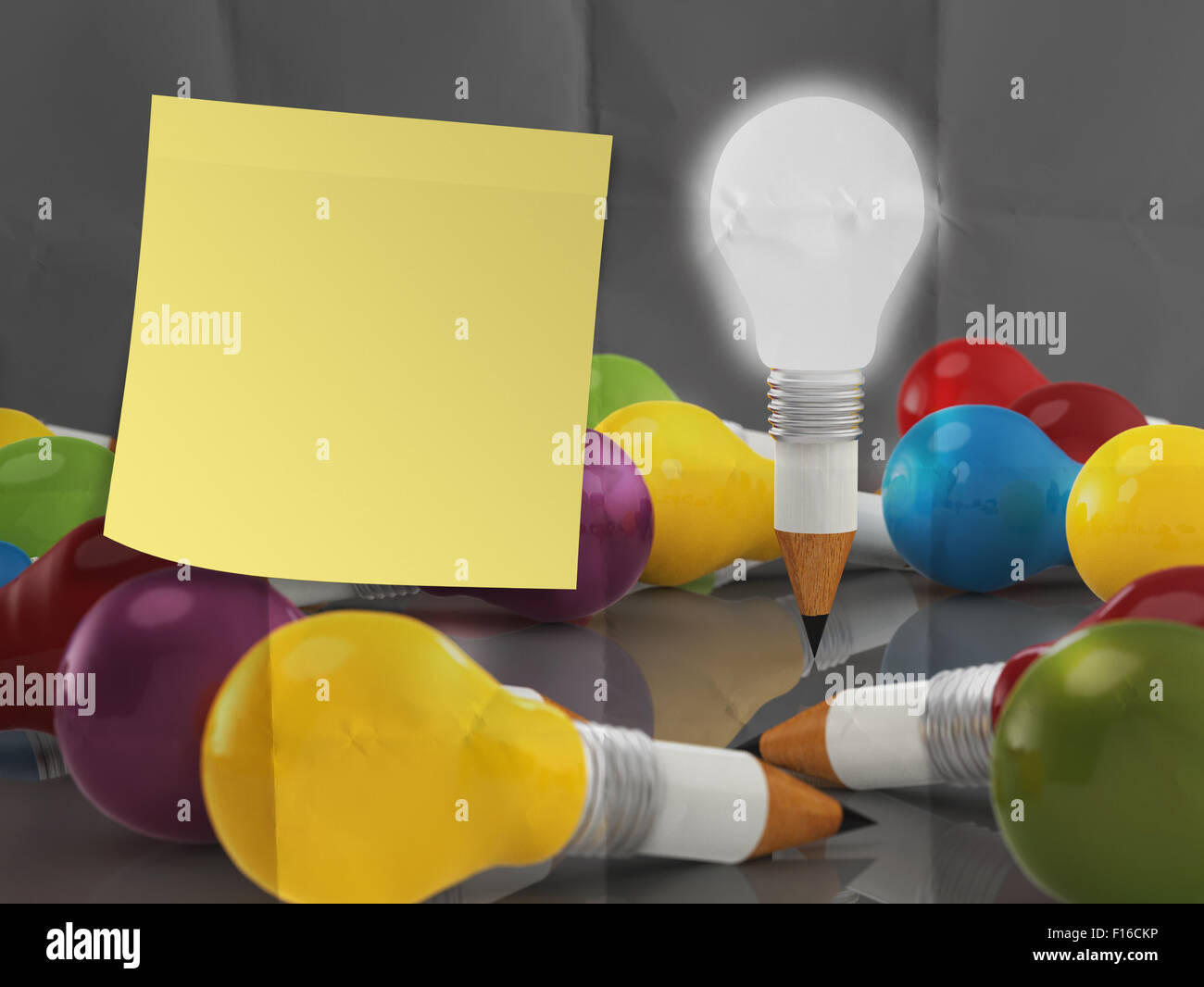 blank sticky note on crumpled paper as creative concept Stock Photo - Alamy