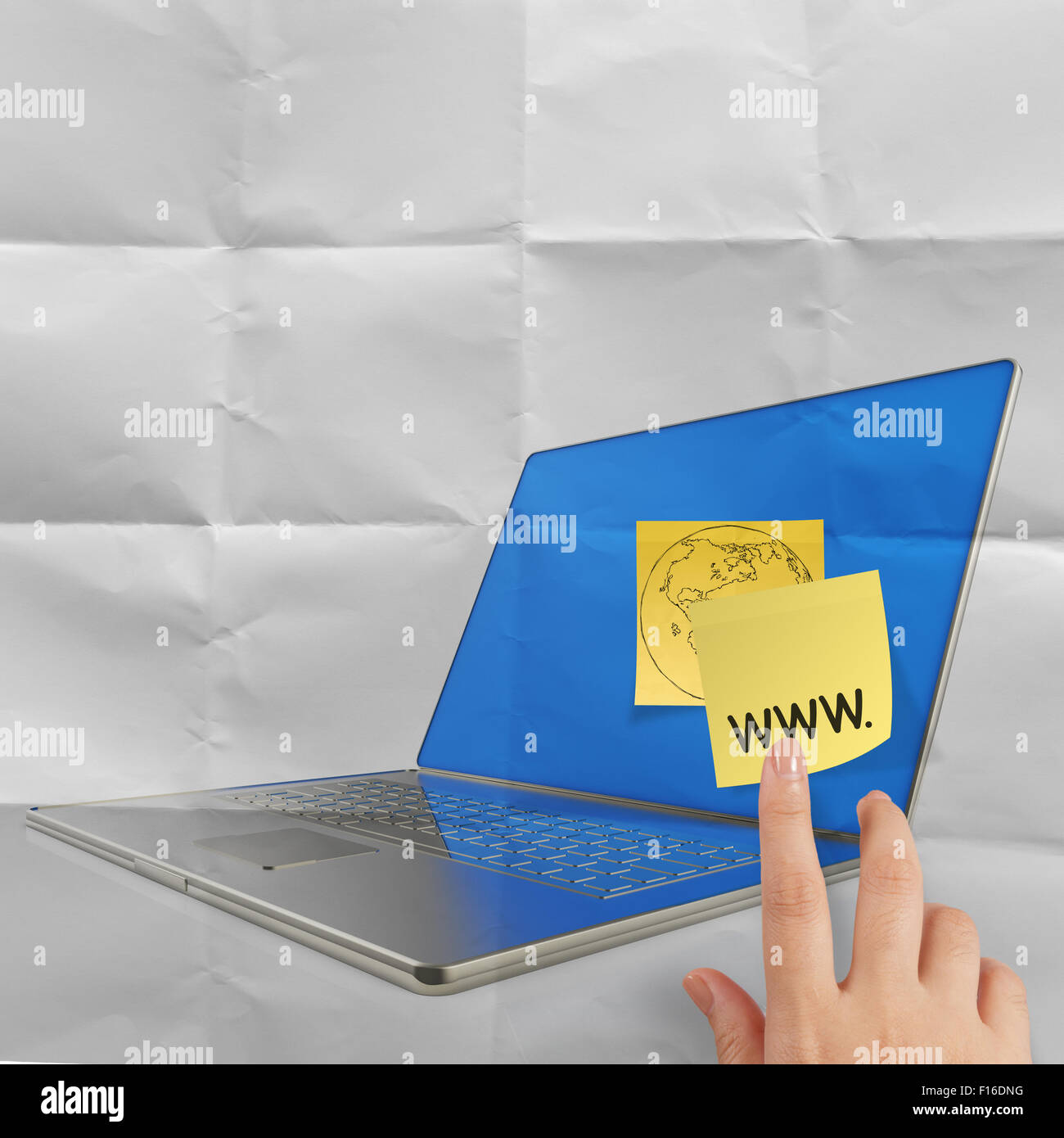 www. written on sticky note with computer laptop as concept Stock Photo ...