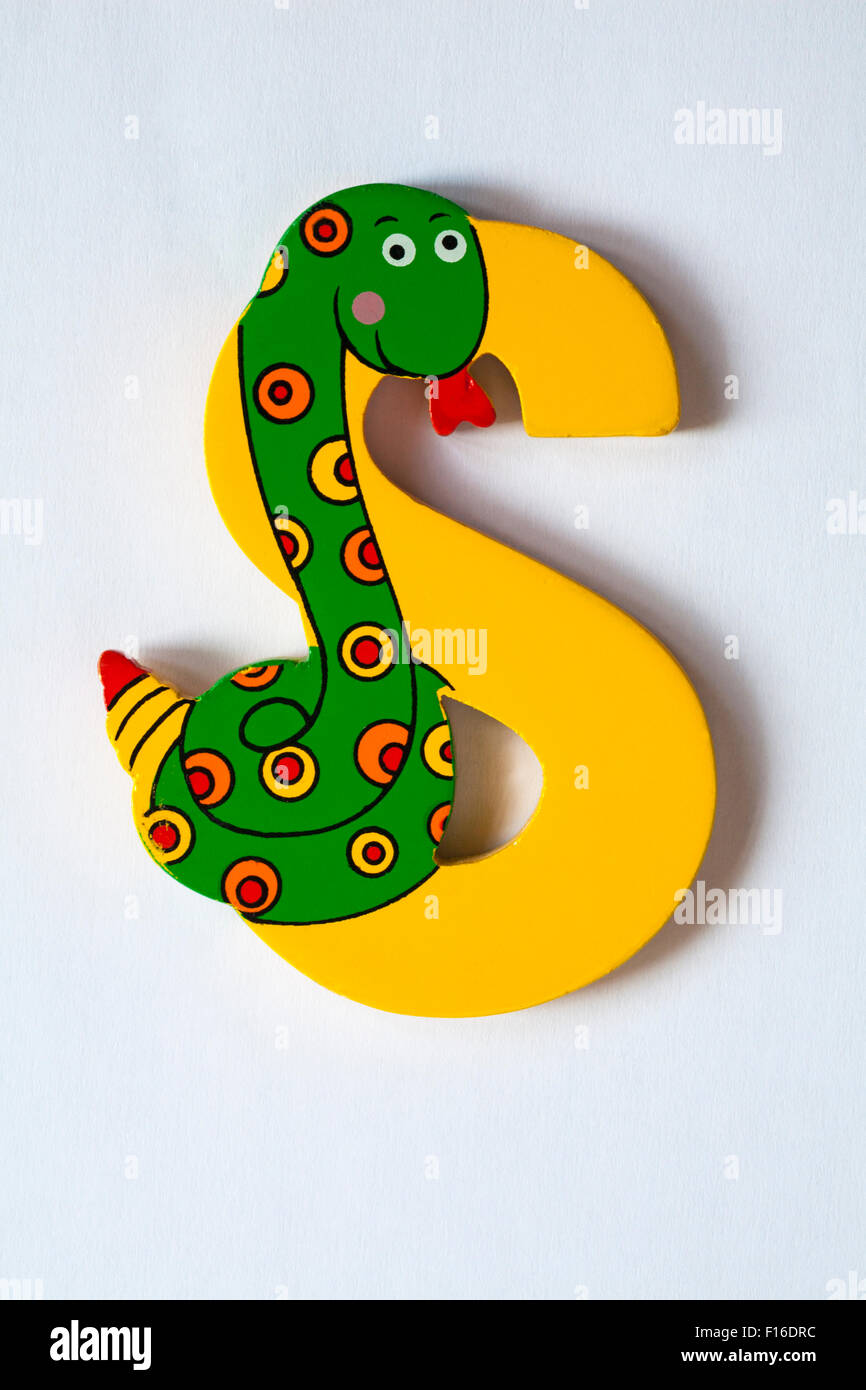 S for snake - letter isolated on white background Stock Photo - Alamy