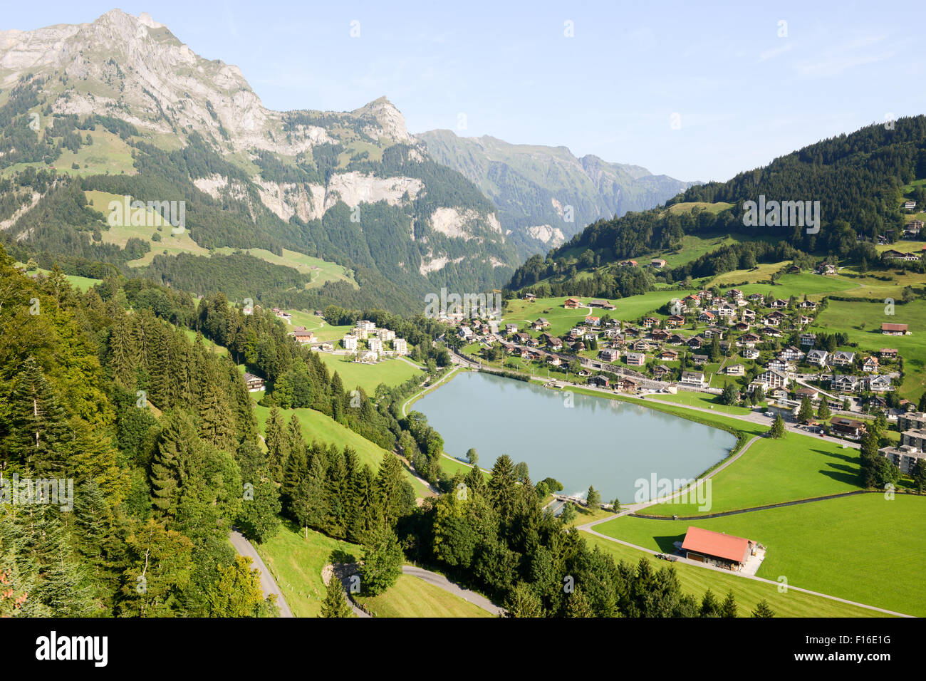 The village of Engelberg on the Swiss alps Stock Photo - Alamy