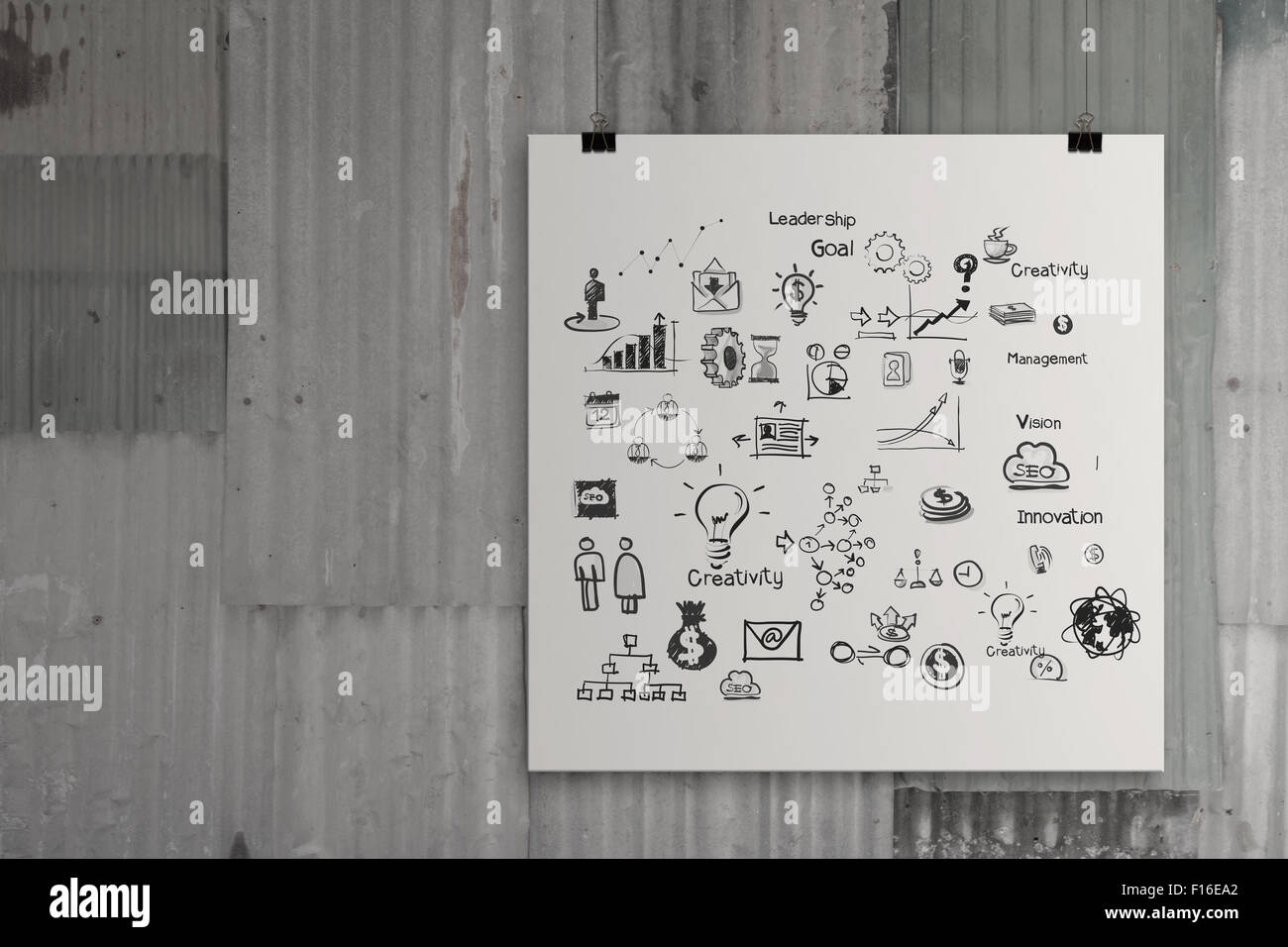 business concept on poster composition wall background Stock Photo - Alamy