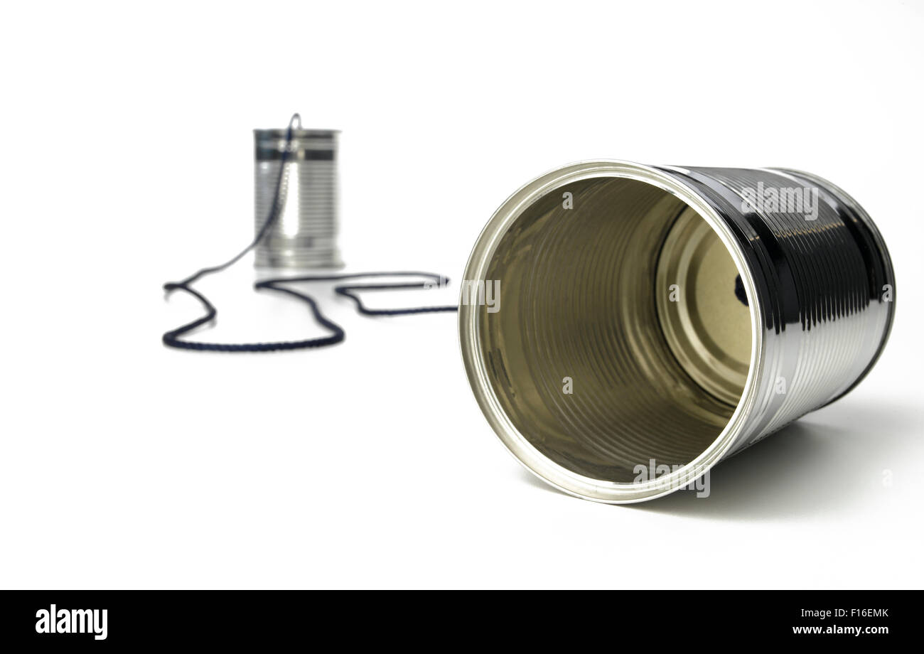 Tin can string telephone hi-res stock photography and images - Alamy
